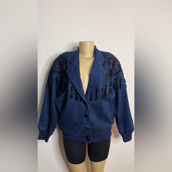 Vintage | Jackets & Coats | Vintage 8s Ib Diffusion Denim Bejeweled ...